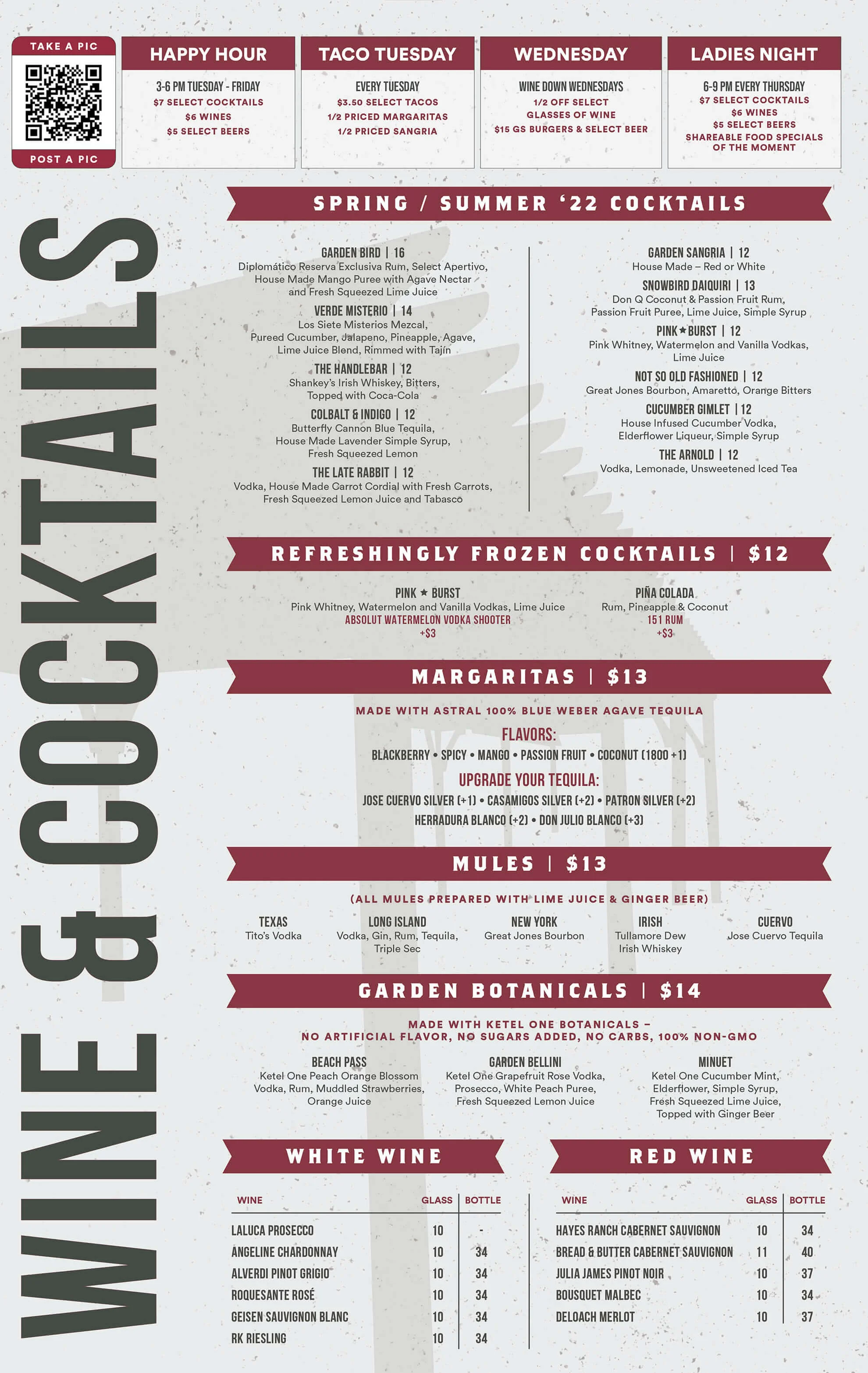 Garden Social | Cocktails Menu